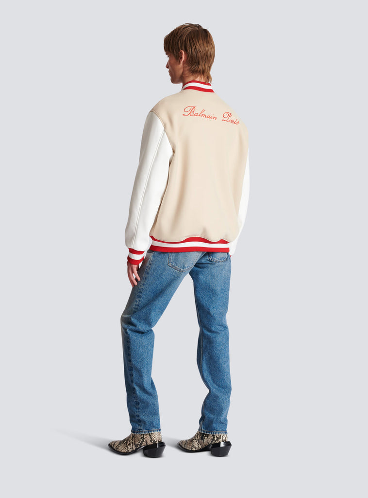 BALMAIN SIGNATURE BOMBER JACKET, BEIGE – OZNICO