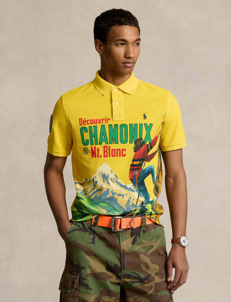 Polo Ralph Lauren Classic Fit Mesh Graphic Polo Shirt, Canary Yellow ...