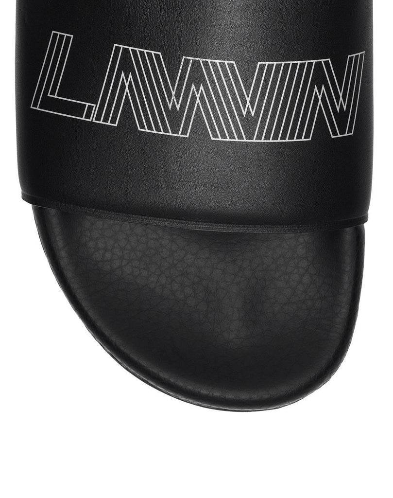 LANVIN Logo Pool Slides, Black – OZNICO